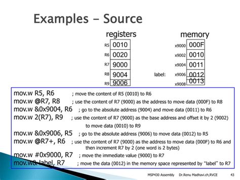 Msp430 Assembly Language Instructions Andaddressing Modes Ppt