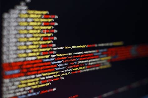 Premium Photo Software Developer Programming Code Abstract Computer Script Code Selective Focus