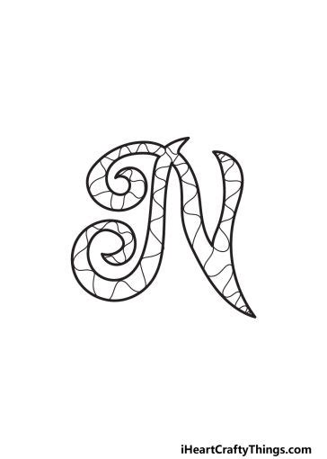 Fancy Letter N Draw Your Own Fancy Letter N In Easy Steps