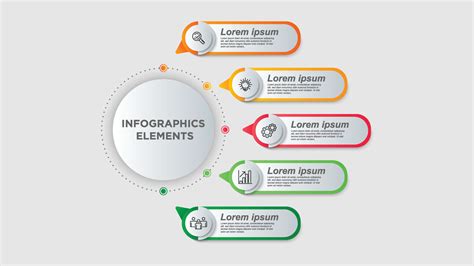 Abstract Infographic Business Concept Design With Icons And 5 Options Or Steps For Content