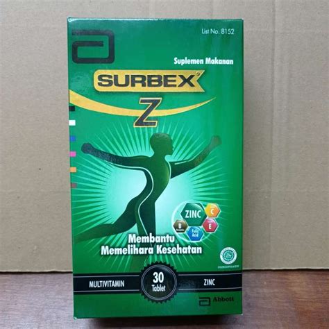 Jual Surbex Z Multivitamin Dan Mineral Abbott 1 Box 30 Tablet Di