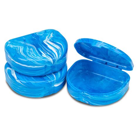 Marble Retainer Cases With Labels 3 Pack Blue Buy Now With