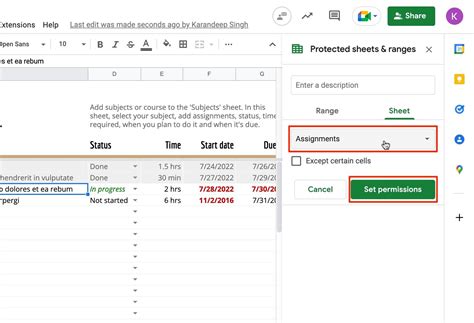 Google Sheets How To Lock Cells