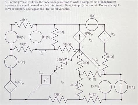 Solved 8 For The Given Circuit Use The Node Voltage Method