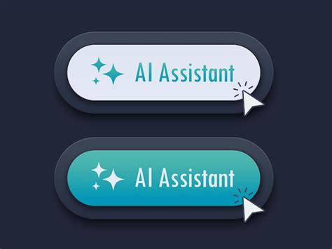 Premium Vector Modern Ai Assistant Button 3d Push Button Ai Stars