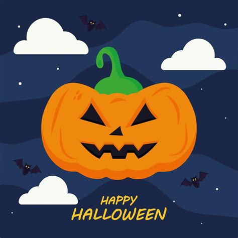Happy Halloween With Pumpkin Cartoon Vector Design 1904655 Vector Art