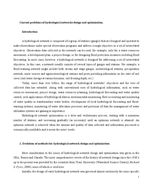network design optimizationv1 pdf hydrology water resources