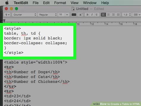 How To Create A Table In HTML With Pictures WikiHow