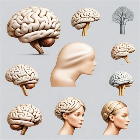 Una Colección De Diferentes Tipos De Cerebro Humano Vector Premium