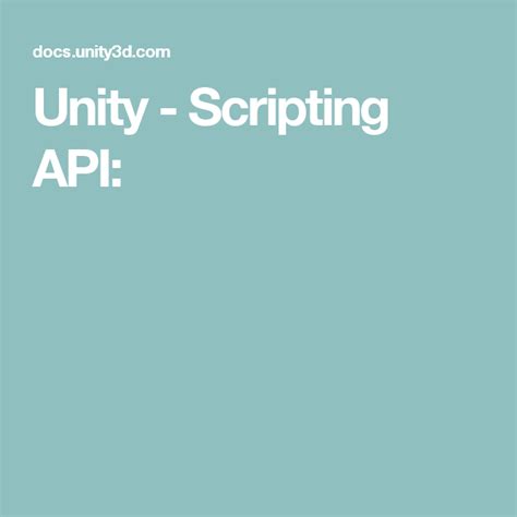 unity scripting api