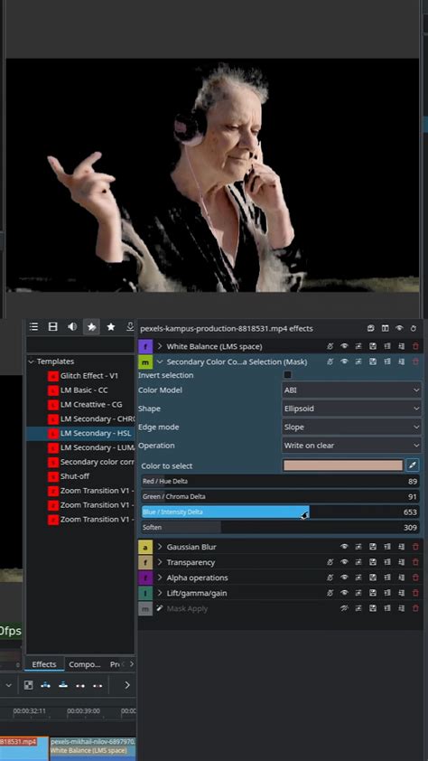 kdenlive secondary color selection r kdenlive