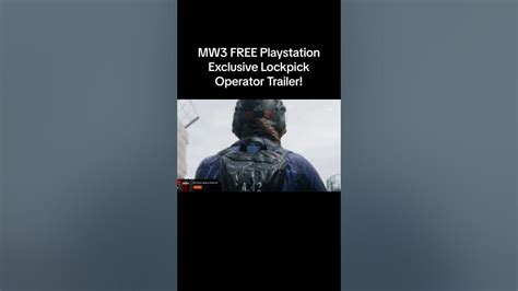 Mw3 Free Playstation Exclusive Lockpick Operator Trailer Modern