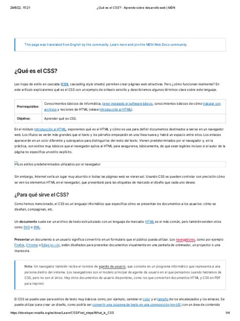 ¿qué Es El Css Mdn Pdf Html Red Mundial