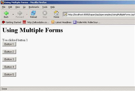 Multiple Forms In Jsp