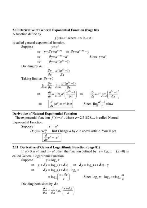 Solution Derivative Of General Exponential Function Logarithmic