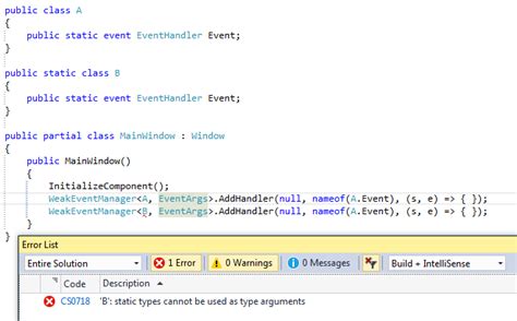 C Weakeventmanager And Static Event Stack Overflow