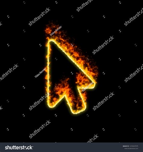 Symbol Mouse Pointer Burns Red Fire Stock Illustration 1374347975 Shutterstock