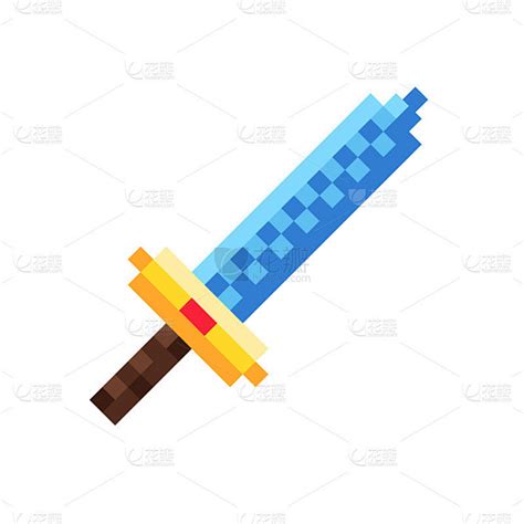 剑。像素艺术。复古游戏的风格。矢量插图。