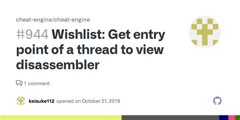 wishlist get entry point of a thread to view disassembler · issue 944