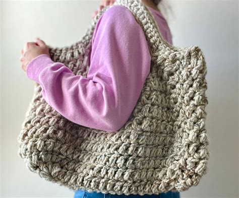Hand Crochet Large Tote Bag Etsy