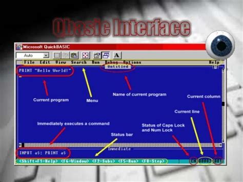 Label The Qbasic Screen