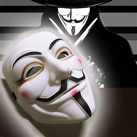 V For Vendetta Anonymous Hacker Mask White Face Mask For Costume Cosplay Parties One Size