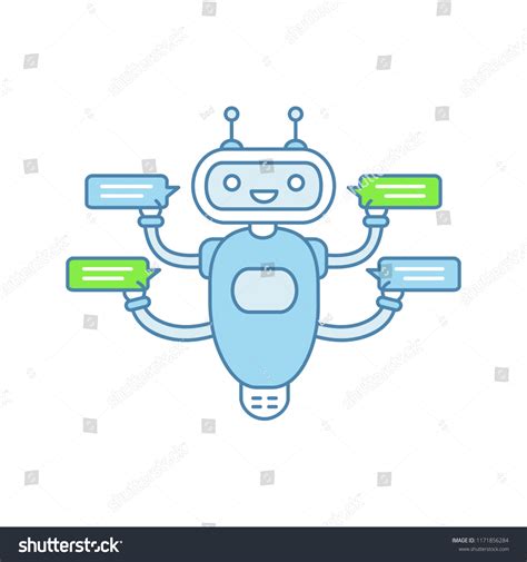 Chatbot Four Speech Bubbles Color Icon Vector De Stock Libre De Regalías 1171856284