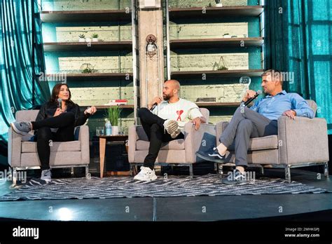 Hope Solo From Left Kobie Fuller And Trevor Moawad Seen On Day Two Of Summit LA In Downtown
