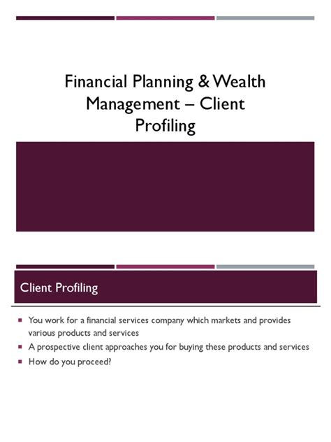 Client Profiling Pdf Risk Risk Aversion