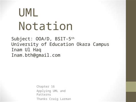 Ppt Ooaandd Lecture 2 Uml Notations Dokumen Tips