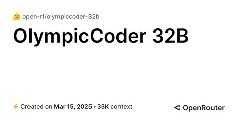 Olympiccoder 32b Api Providers Stats Openrouter