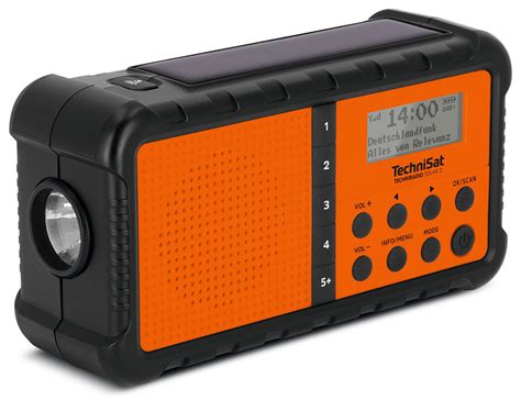 Technisat Techniradio Solar 2 Dabfm Radio Oppladbar Sortoransje