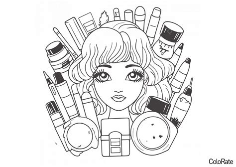 Раскраски Косметика для девочек распечатать на А4 бесплатно