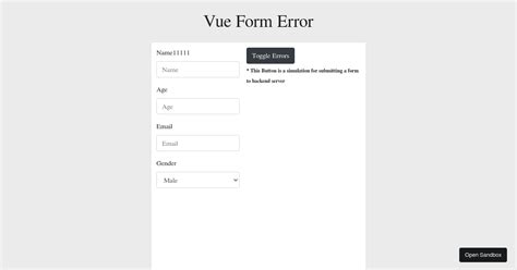 Vue Form Error Examples Codesandbox