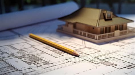 طاولة معمارية مع مخططات وخطط ثلاثية الأبعاد لمشاريع البناء والتصميم