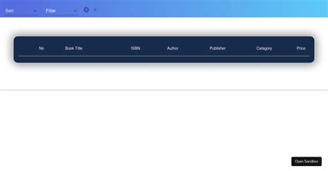 Book Store Admin Panel Codesandbox