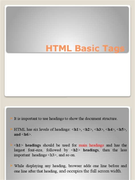 html basic tags pdf html element html