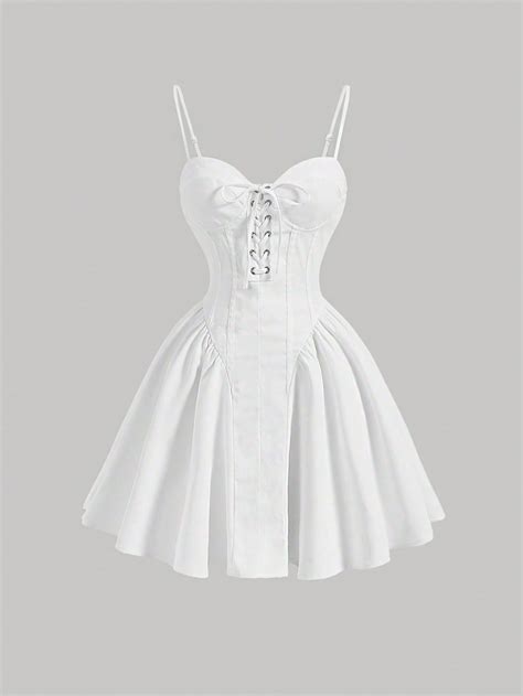 Branco Casual Collar Sem Mangas Tecido Simples Suspensório Embellished