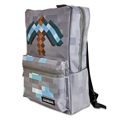 Minecraft Pickaxe Backpack Grey Elbenwald