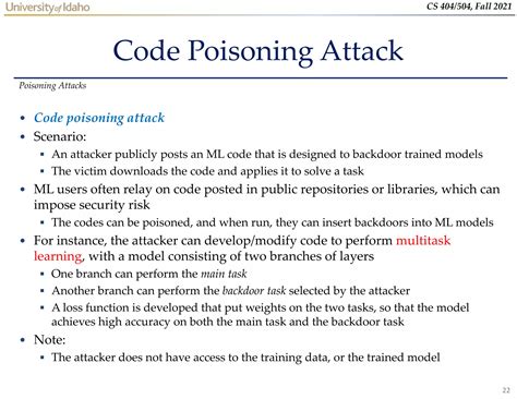 Lecture 9 Poisoning Attacks And Defenses Pptx
