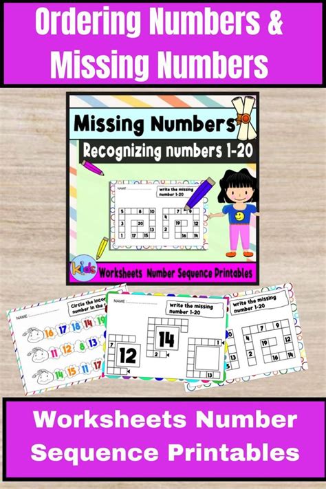Ordering Numbers And Missing Numbers Worksheets Number Sequence Printables Math Activities