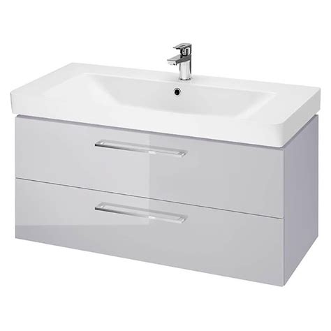 ᐉ Тумба для ванної кімнати Cersanit Lara Cet В394 з раковиною Mille 100 см Сірий S801 366