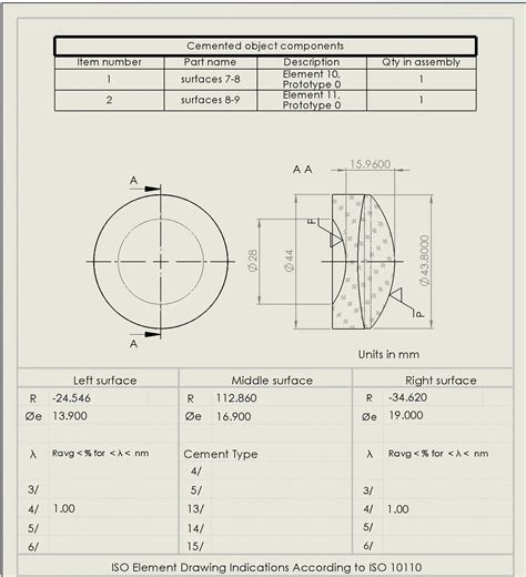 How To Automatic Produce Iso 10110 Optical Drawings By Solidworks Sg