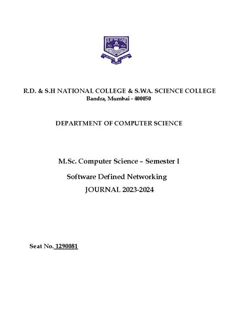 Sdn Practicals Master Of Information Technology R And S National