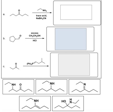 Solved NH2 trace acid, NaBH3CN excess CH3CH2OH HCI (Ph)3P C | Chegg.com