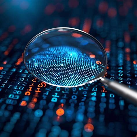 Premium Ai Image Tech Authentication Magnifying Glass Inspects