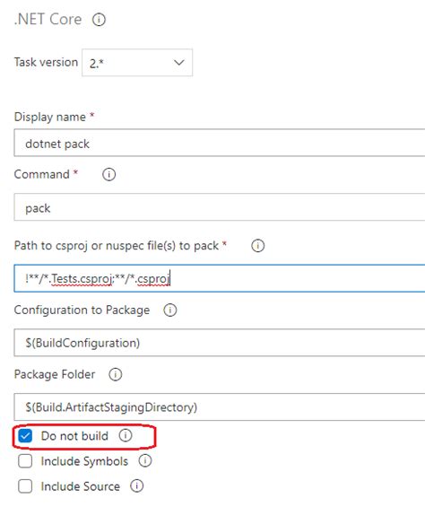 Excluding Projects From Dotnet Pack Task In Azure Devops Stack Overflow