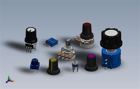 电位器可变电阻模型图纸下载 懒石网