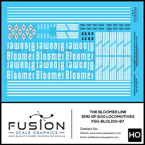 Ho Scale Bloomer Line Emd Gp9 Gp10 Locomotives Decal Set Island Hobby Nut