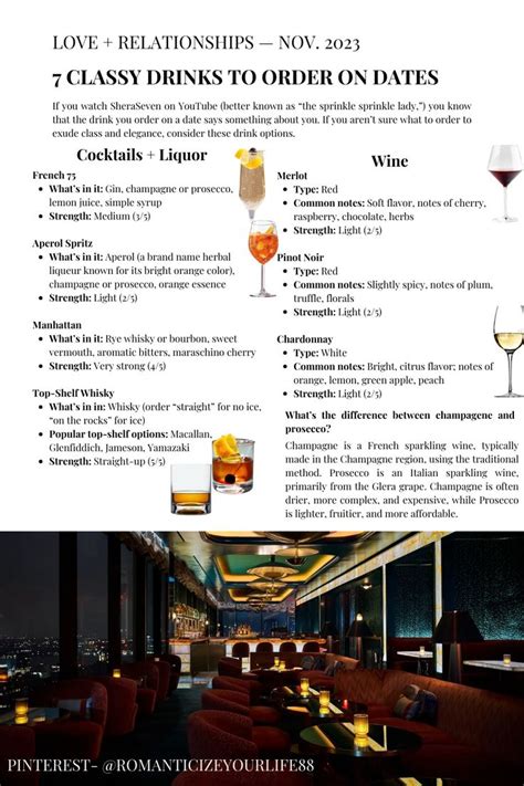 Classy Drinks To Order On Your Next Date